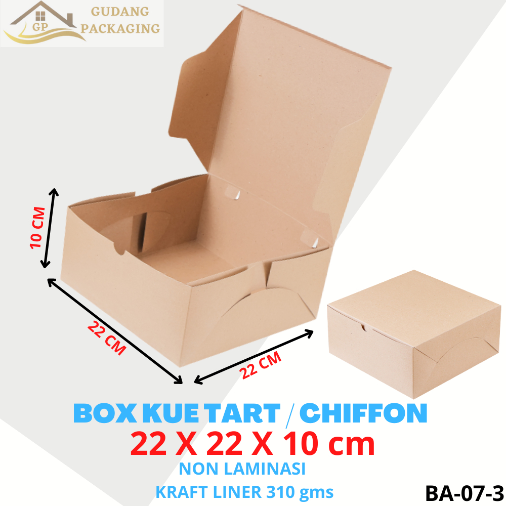 Jual BOX DUS KUE TART MAKANAN SIFON 22x22x10 cm / KARDUS BOX KUE ...