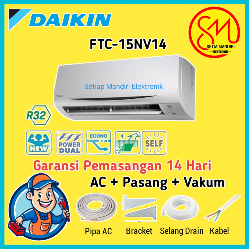 Jual DAIKIN FTC15NV14 + PASANG AC Split 1/2 PK Super Mini Split Standard Thailand | Shopee Indonesia