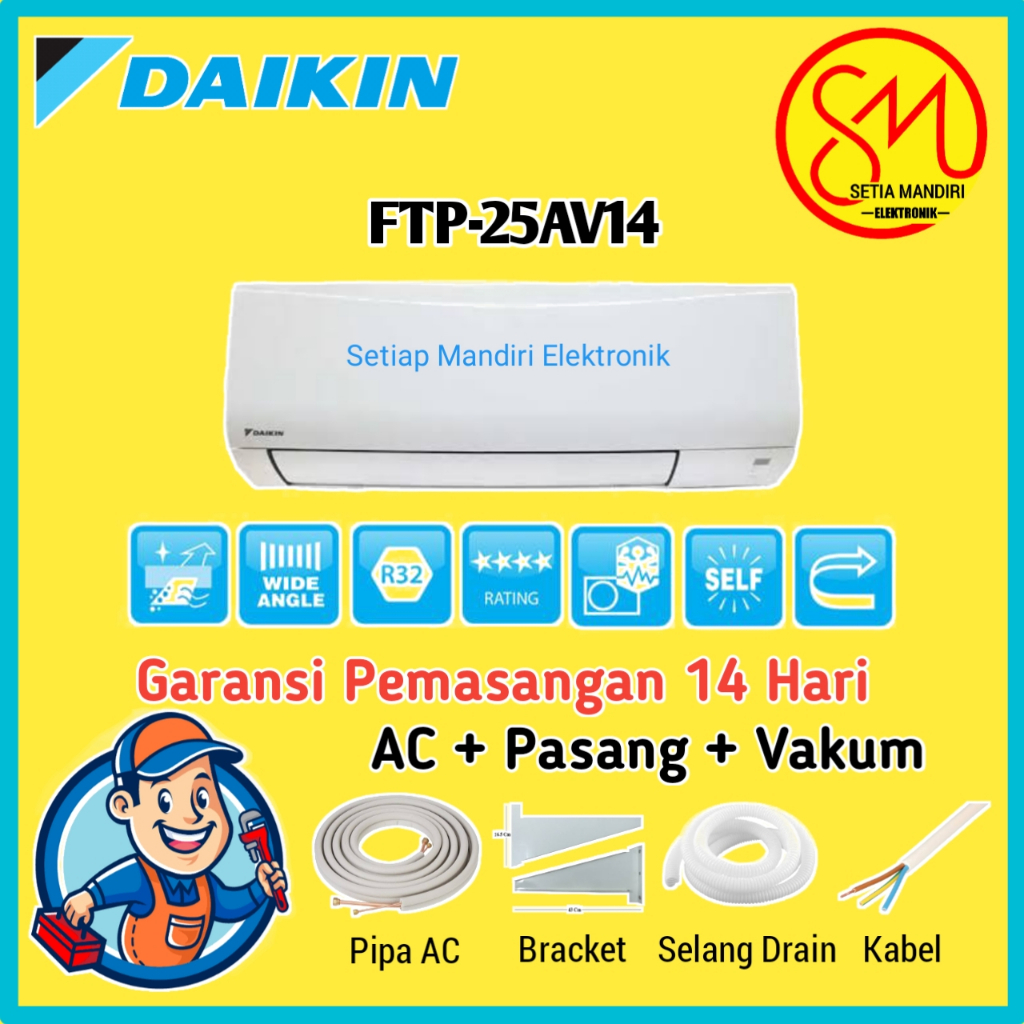 Jual DAIKIN FTP25AV14 + PASANG AC Split 1 PK Breeze Standard 1PK | Shopee Indonesia