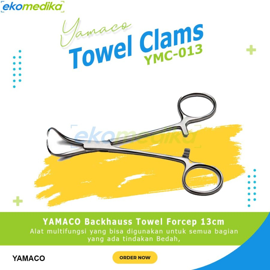 Jual Backhaus Towel Forceps Klem Duk Penjepit Kain Clamp 9cm YAMACO YMC ...