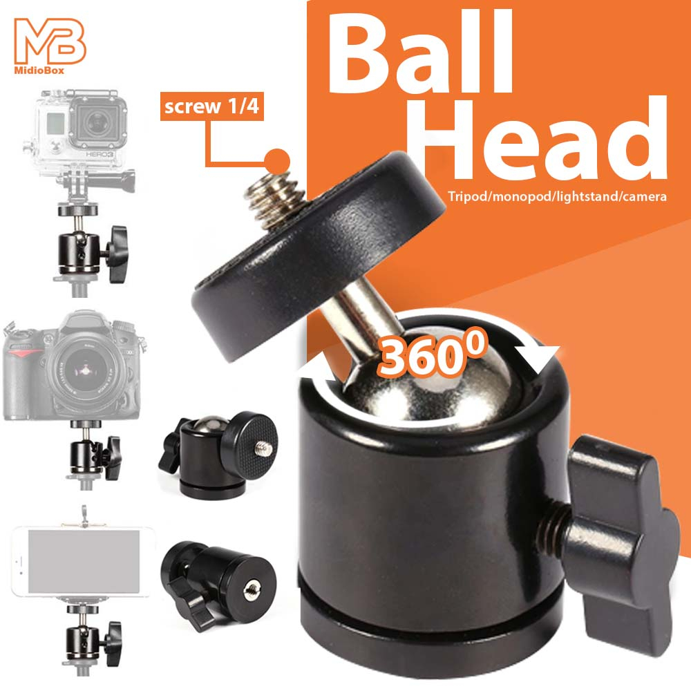 Jual Midio Mini Ball Head Tripod S1 Ball Head Ring Light S1 360 with 1/ ...