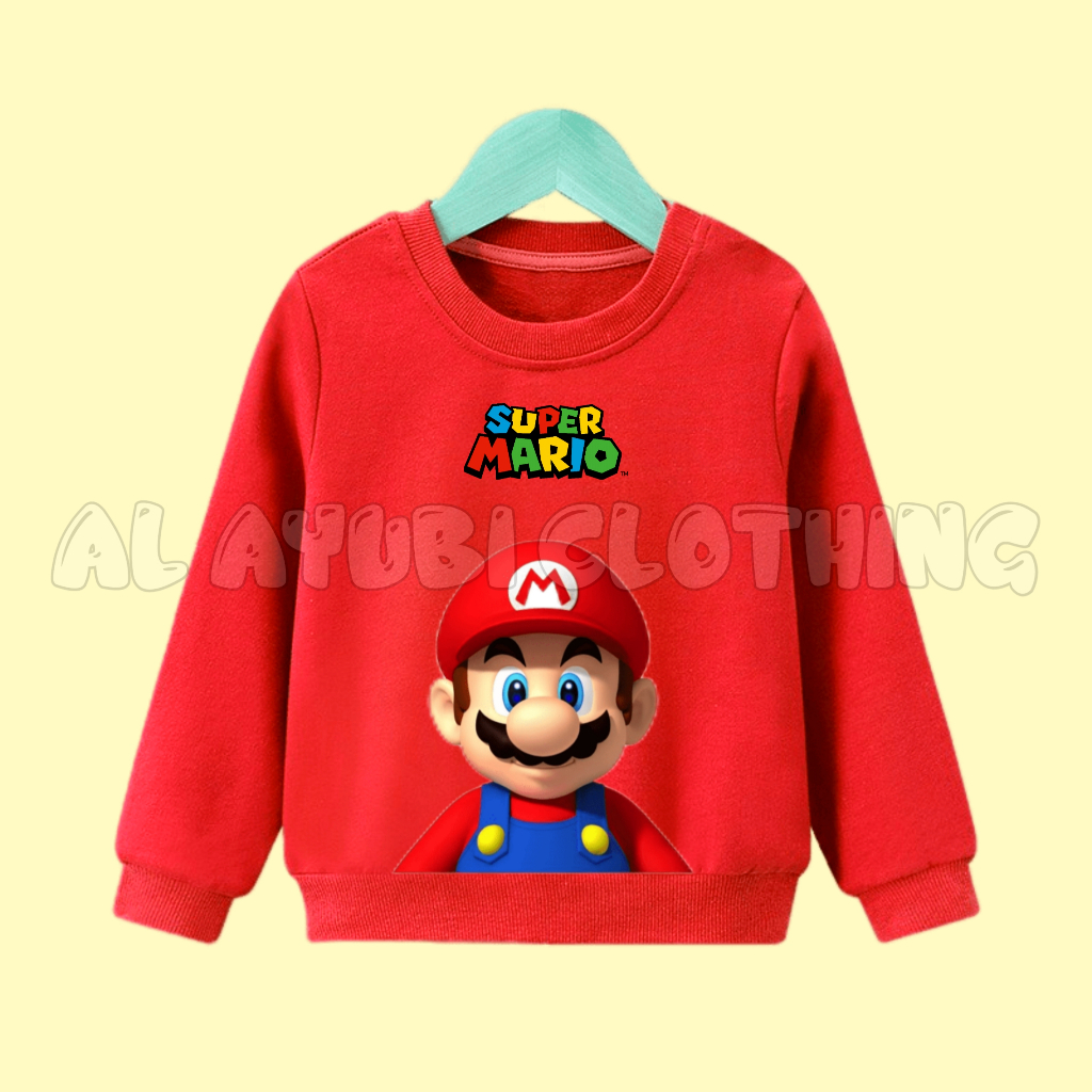 Jual Swetaer Anak Super Mario Bros Crewneck Anak Super Mario Bros ...