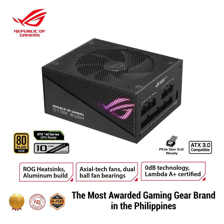 Jual ASUS ROG Strix 850W Gold Aura Edition 80+ Gold Fully Modular - PSU ...