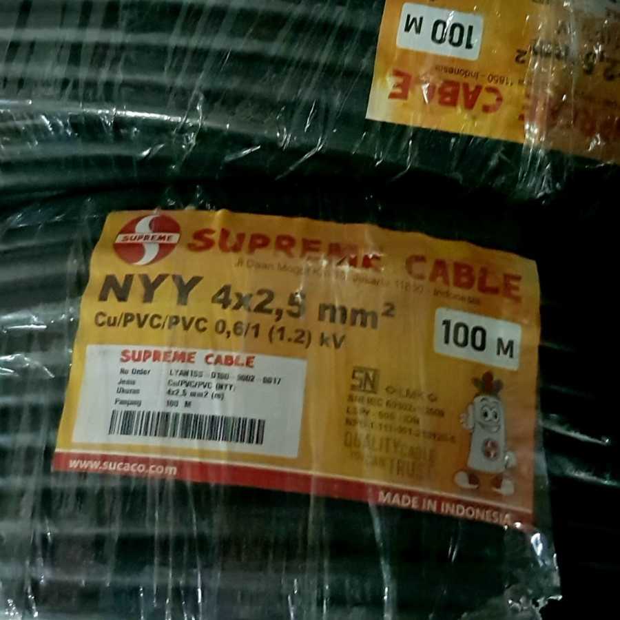 Jual Kabel listrik Tunggal isi 4 NYY 4X2,5mm SUPREME @50m KABEL NYY 4x2,5 4x2.5 4x2.5mm | Shopee ...