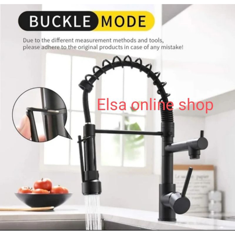 Jual Kran pantry panas dingin hitam kran cuci piring tarik | Shopee ...