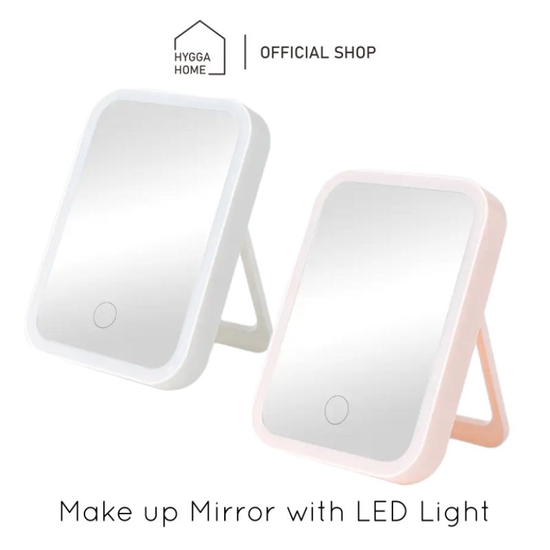 Jual Hygga Home Cermin Hias Rias Kaca Make Up Portable dengan cahaya ...
