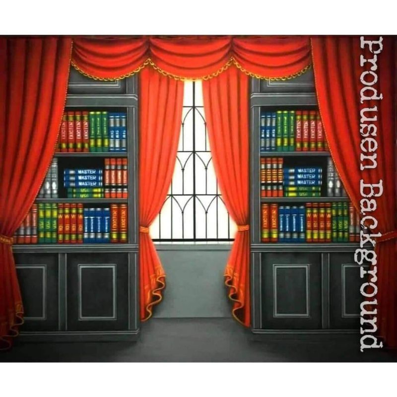 Jual Background Layar Merah Terbaru foto wisuda/ rak buku studio photo ...