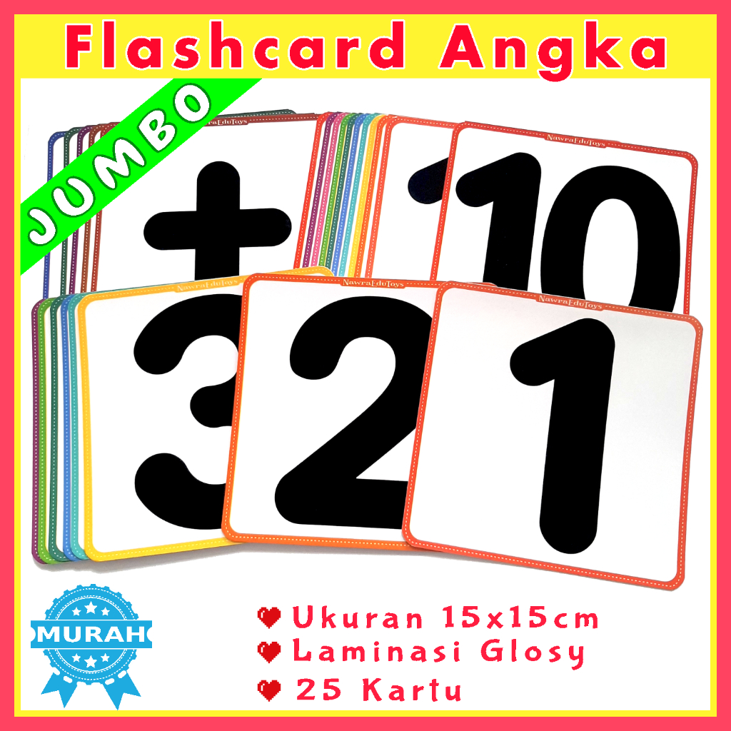 Jual Flashcard JUMBO ANGKA, Kartu Pintar Belajar Angka Jumbo, FlashCard ...