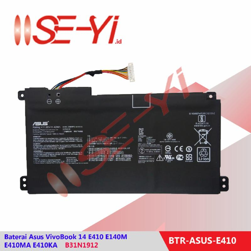 Jual BATERAI ASUS VIVOBOOK 14 E410 E140M E410MA B31N1912 C31N11912 11.55V | Shopee Indonesia