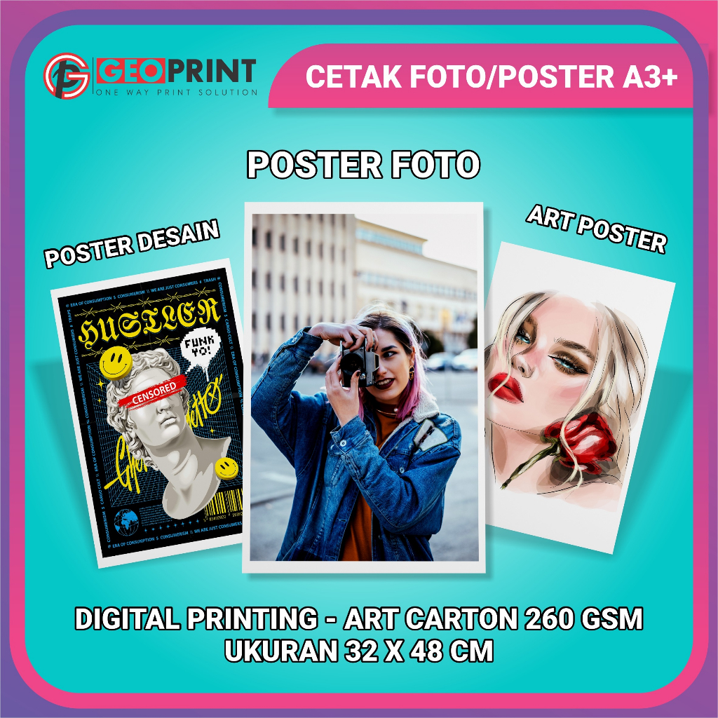 Jual CETAK FOTO SENDIRI UKURAN POSTER UKURAN A3+ (32X48 CM) ART CARTON ...