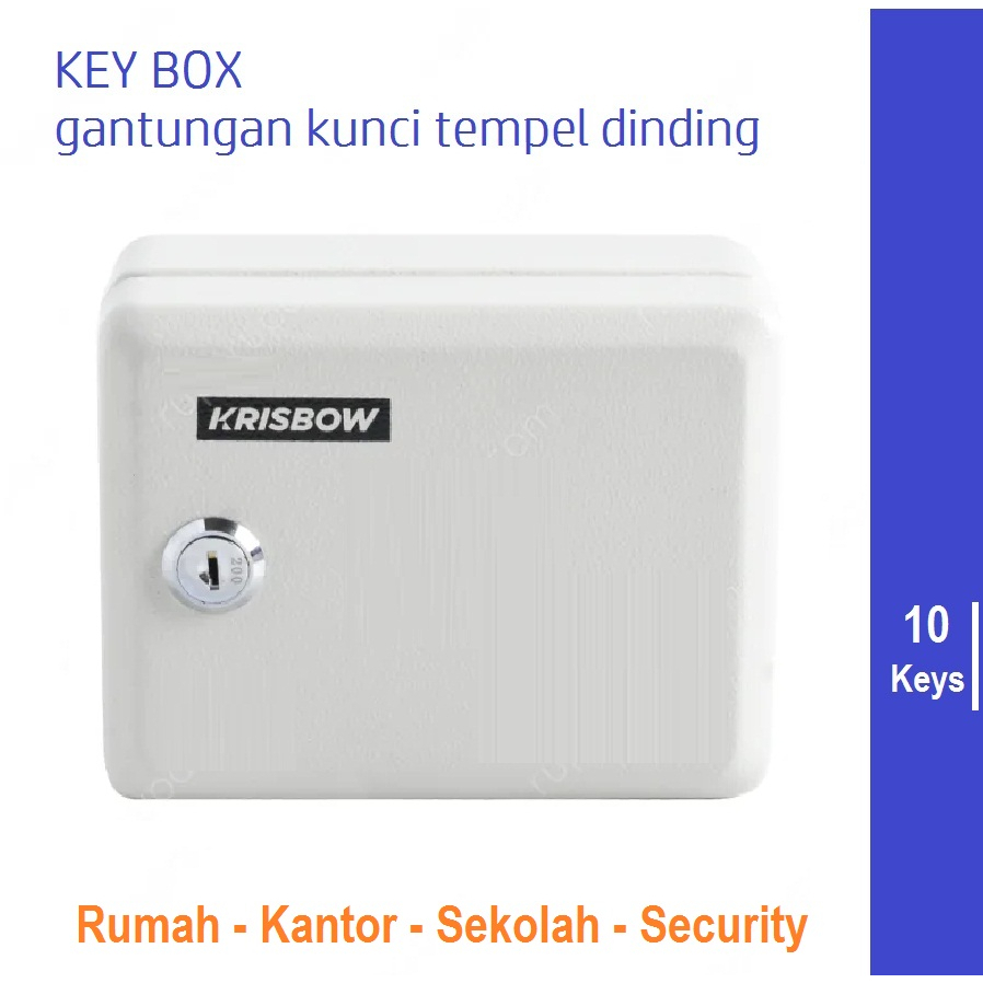 Jual Krisbow Key Box gantungan kunci tempel dinding 10 keys brankas ...