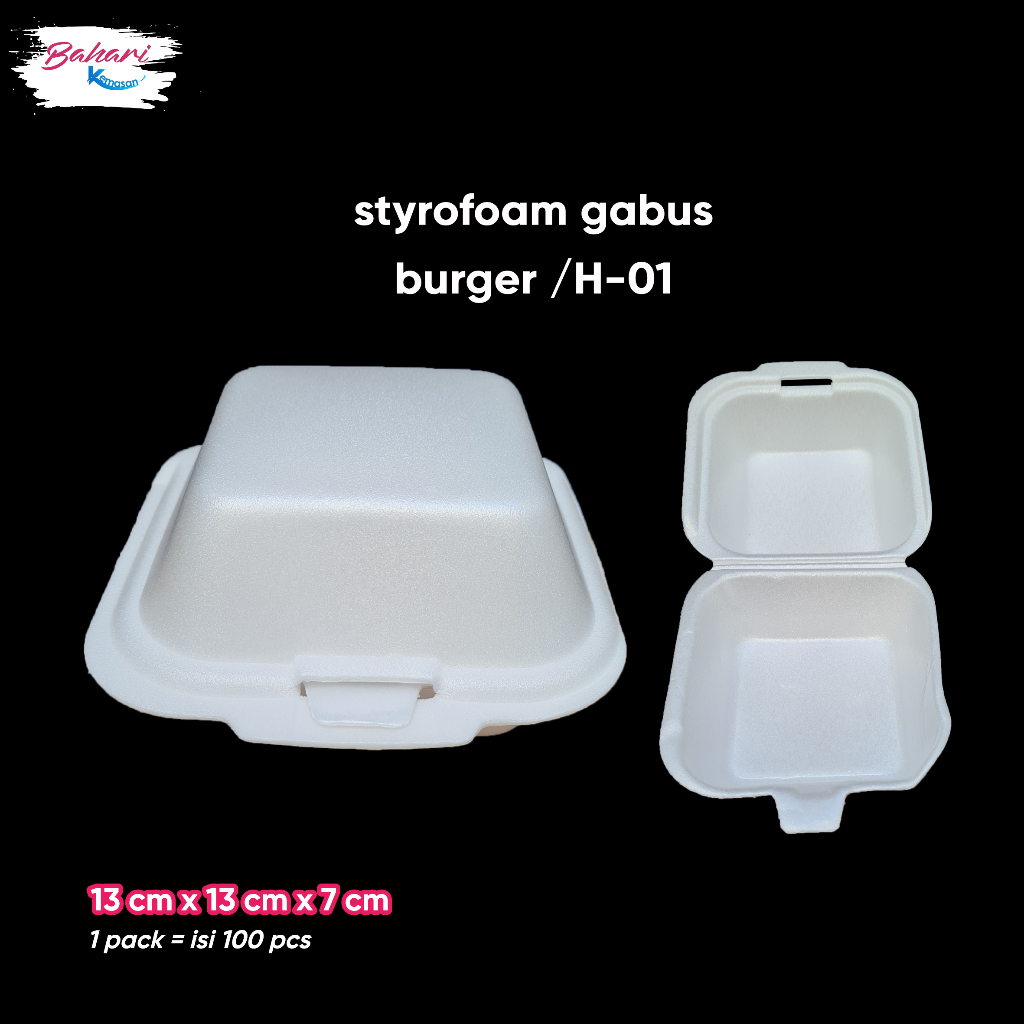 Jual styrofoam foam gabus box burger isi 200 | Shopee Indonesia