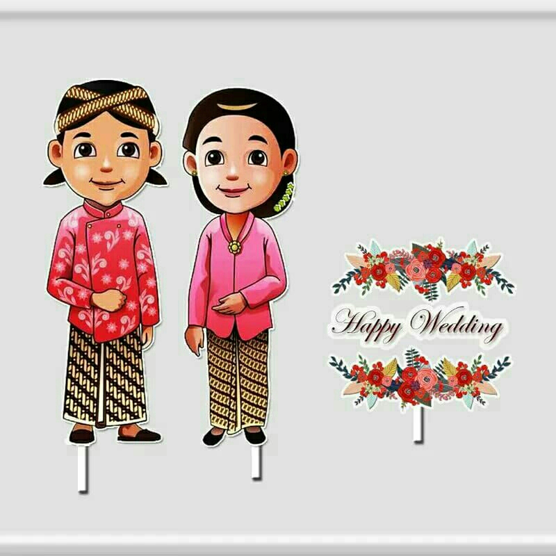 Jual cake topper hiasan kue Happy wedding selamat menikah pernikahan ...
