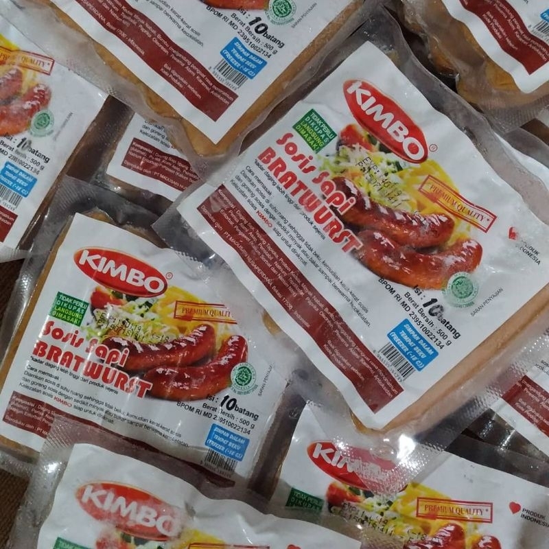 Jual Kimbo Sosis Sapi Mini Bratwurst 500gr Original isi 10 | Shopee ...
