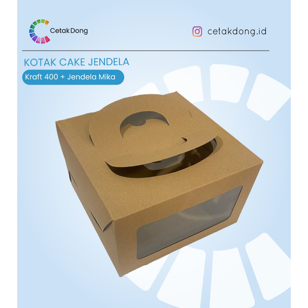 Jual KOTAK CAKE MIKA JENDELA 25x25 HANGER PEGANGAN / KUE TAR / KRAFT ...