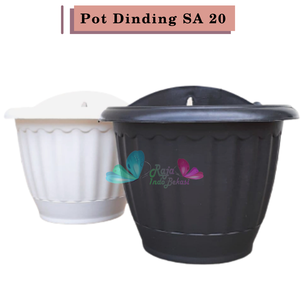 Jual RAJAINDOBEKASI Pot Dinding Sa TP 20 Putih Hitam Pot Tanaman Hias ...