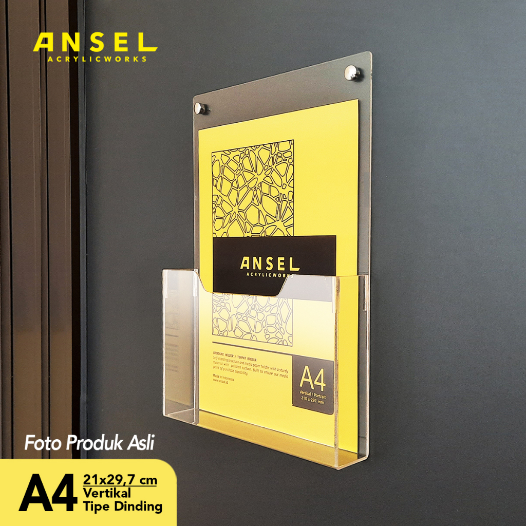 Jual ANSEL Tempat Brosur Akrilik Dinding Gantung / Acrylic Flyer Holder ...