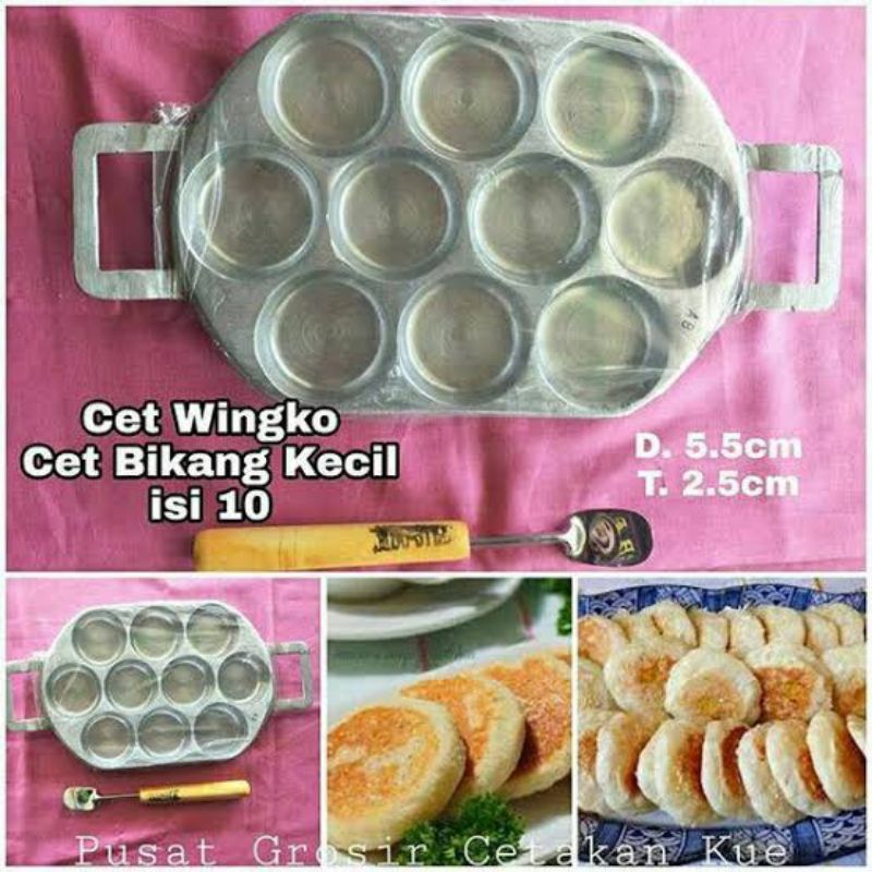 Jual cetakan kue lumpur/martabak mini/wingko 10 lubang tebal gratis ...