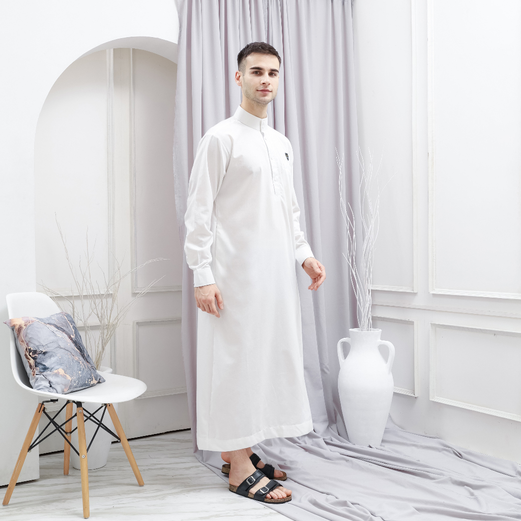 Jual Gamis Pria / Jubah Pria / Baju Muslim Pria Kerah Tegak Tangan ...