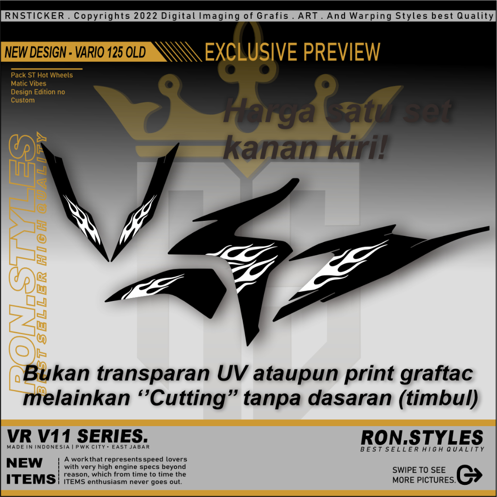 Jual V11 CUTTING STICKER STRIPING VARIO 125 OLD NON LED STIKER VARIO LAMA MOTIF API STRIPING ...