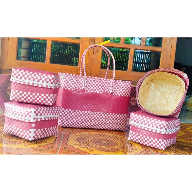 Jual PROMO!!! Tas Keben BALI plastik kaca murah GRATIS 4 besek bambu ...