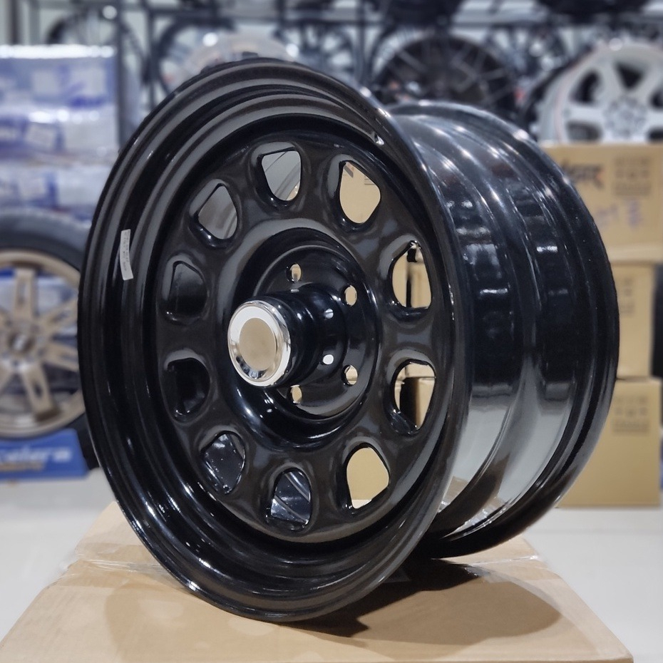 Jual Velg Besi Ring 15 kaleng MOKUPO HSR R15 lebar 10 pcd 6X139,7 warna BLACK - Pelek buat ...