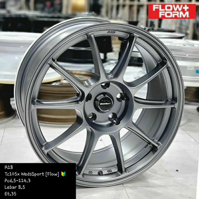 Jual velg racing flow forming wedssport tc105x ring 18 lebar 8,5 baut 5x114,3 et 35 grey untuk ...