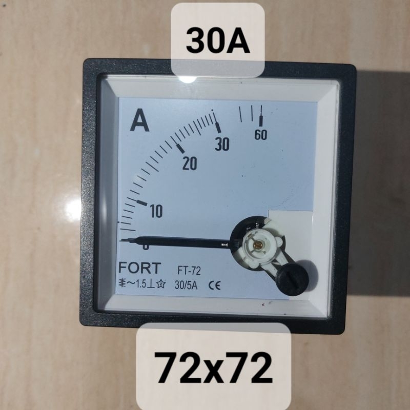 Jual Ampere Meter 30A / Fort Ampere Meter Analog 72x72 | Shopee Indonesia