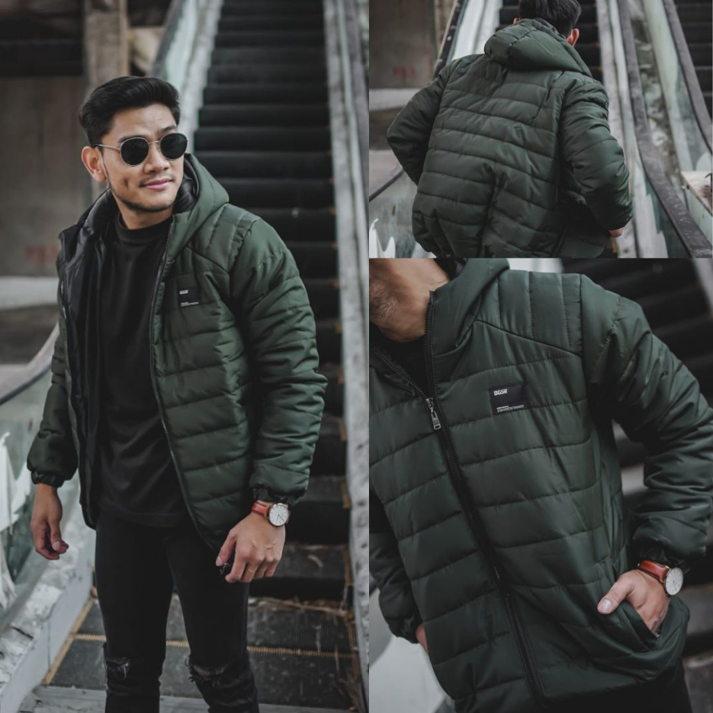 Jual Jaket Motor XL XXL- Jaket Gelembung Pria -Jaket Puffer Parasut Kembung Tebal | Shopee Indonesia