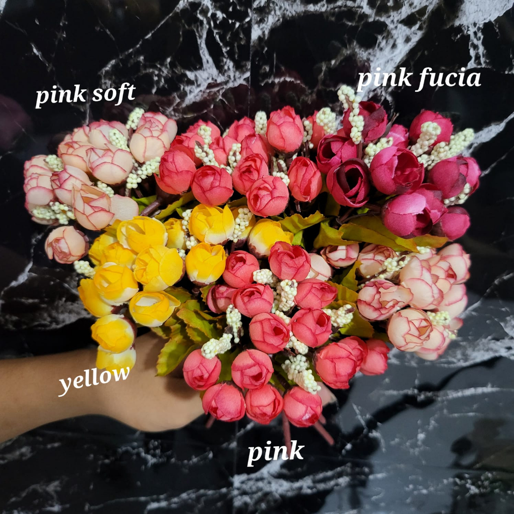 Jual Bunga mawar peony kuncup mini kecil 15 C dekorasi rumah kafe ...