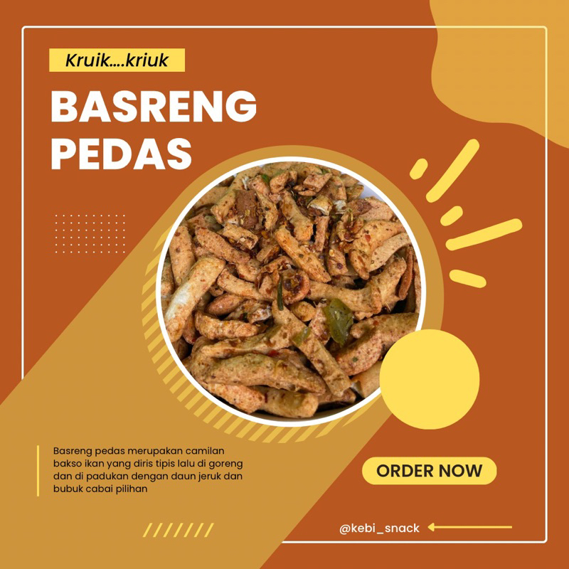 Jual Basreng stik premium Bumbu Basah Daun jeruk/Basreng pedas 250 gram ...