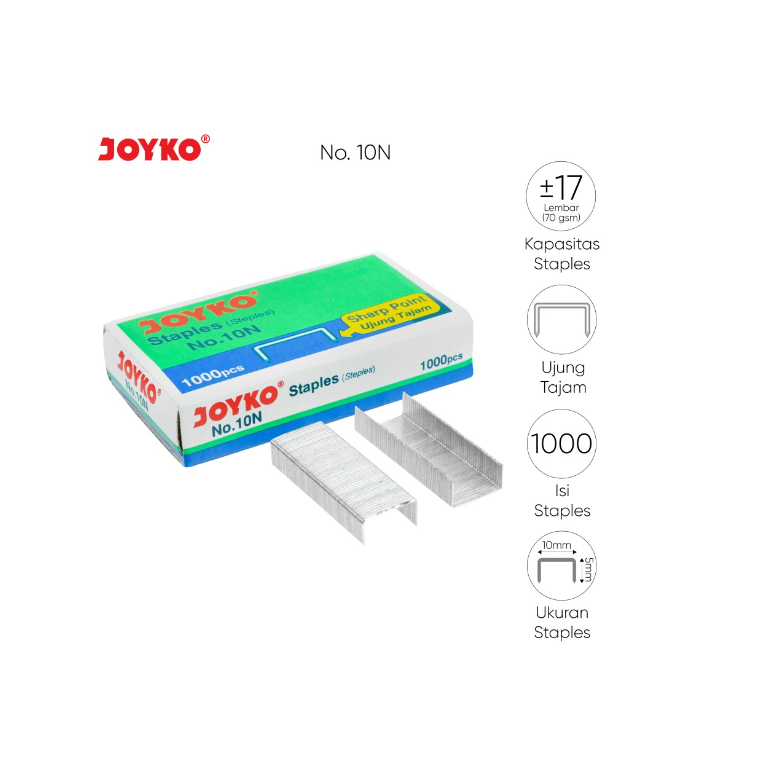Jual Staples Isi Stapler Refill Stapler Joyko No. 10N - Kotak Kecil ...