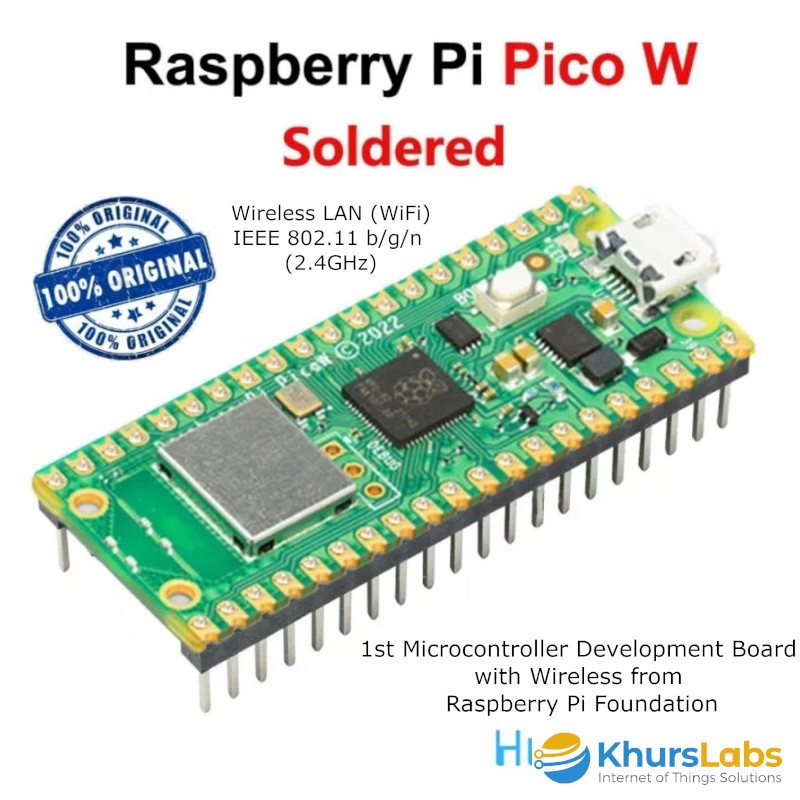 Jual Raspberry Pi Pico RP2040 W WIFI 2.4GHz 802.11n Wireless | Shopee Indonesia