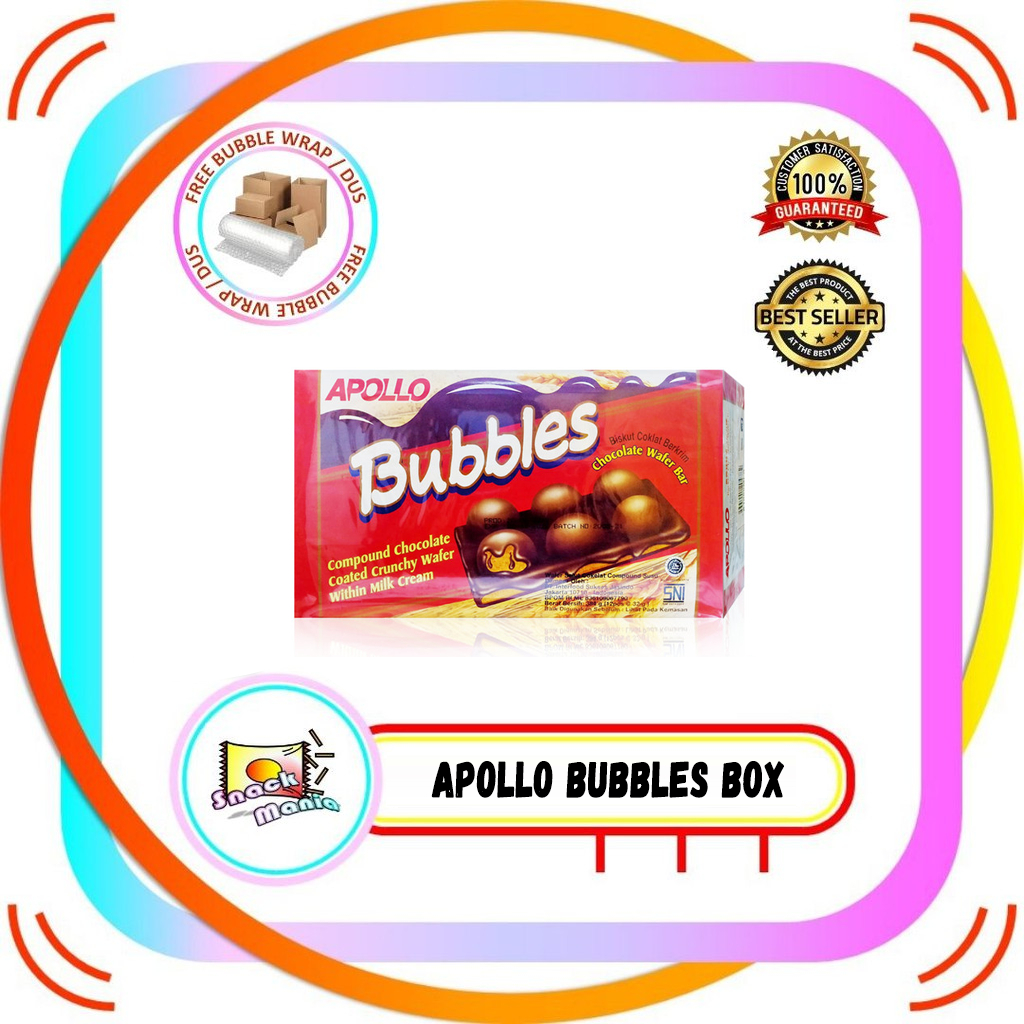 Jual Apollo Bubbles Chocolate Biskuit Coklat Bubble BOX 32 gr x 12 Pcs ...