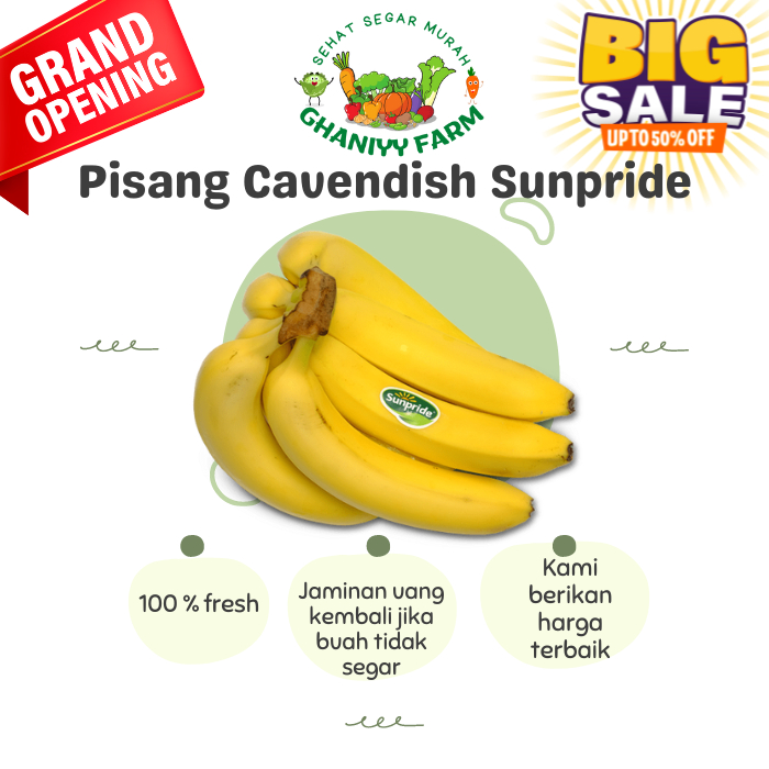 Jual Buah Pisang Cavendish Sunpride 500Gram | Shopee Indonesia