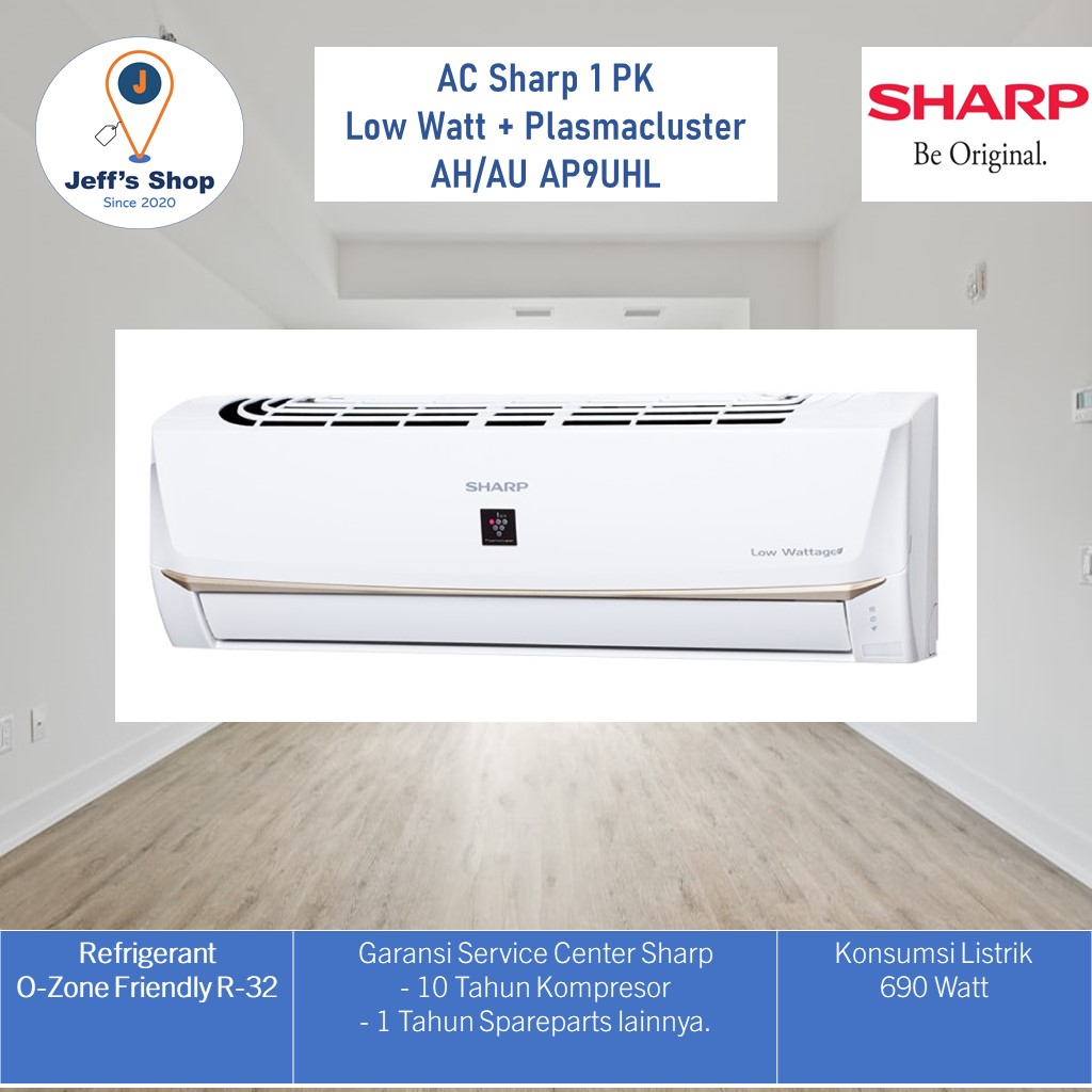 Jual AC Sharp 1 PK Plasmacluster + Low Watt AH/AU AP9UHL | Shopee Indonesia