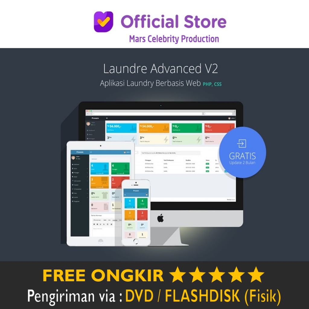Jual Source Code Aplikasi Laundry Online Tempat Cuci Pakaian Baju Web ...