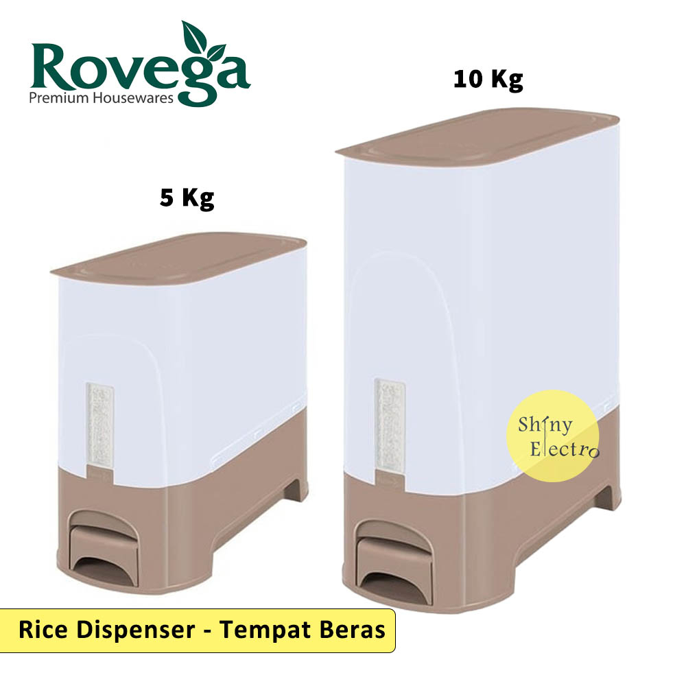 Jual Tempat Wadah Beras 5 / 10 kg Rice Dispenser Rovega Kotak Box ...