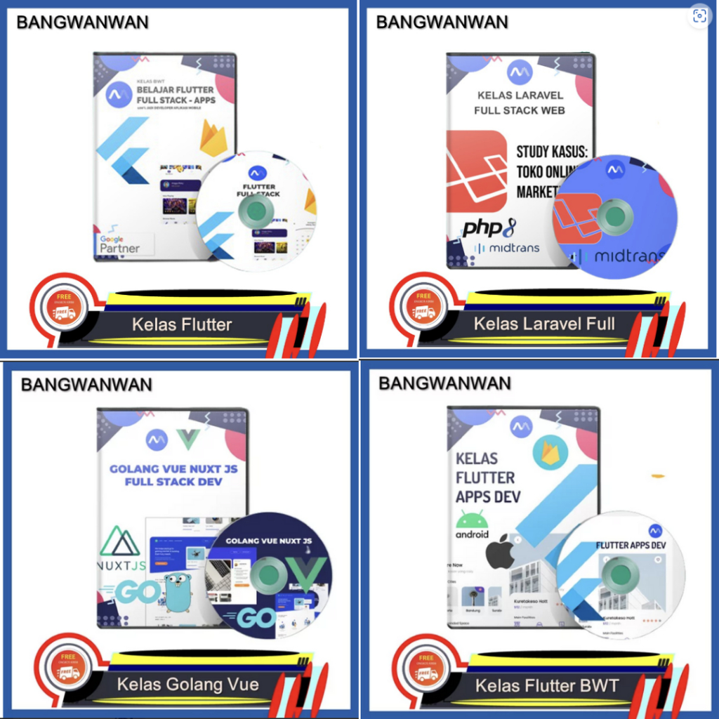Jual Ecourse Kelas Flutter React Native Golang Fullstack Shopee Indonesia