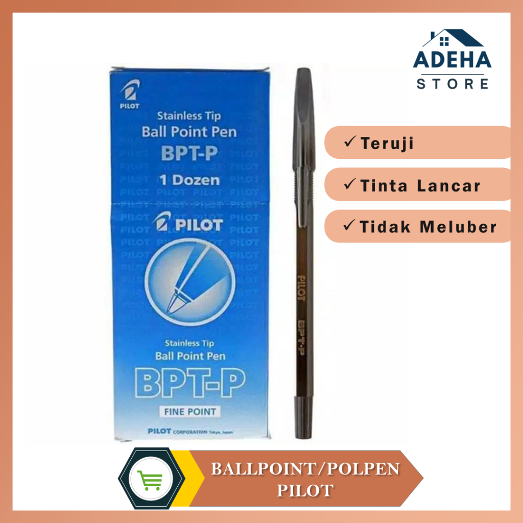 Jual ADEHA - Ballpoint Polpen Asli PILOT ORIGINAL Warna Hitam Black ...