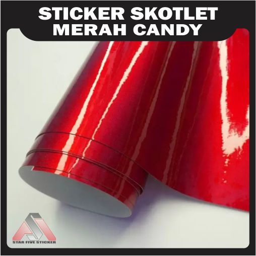 Jual Stiker Skotlet Sticker Motor Mobil Warna Merah Metalik Candy ...