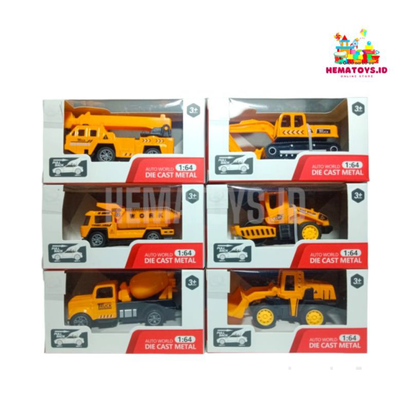 Jual Diecast Construction Car 1:64 Mainan Anak Mobil Konstruksi Alat ...