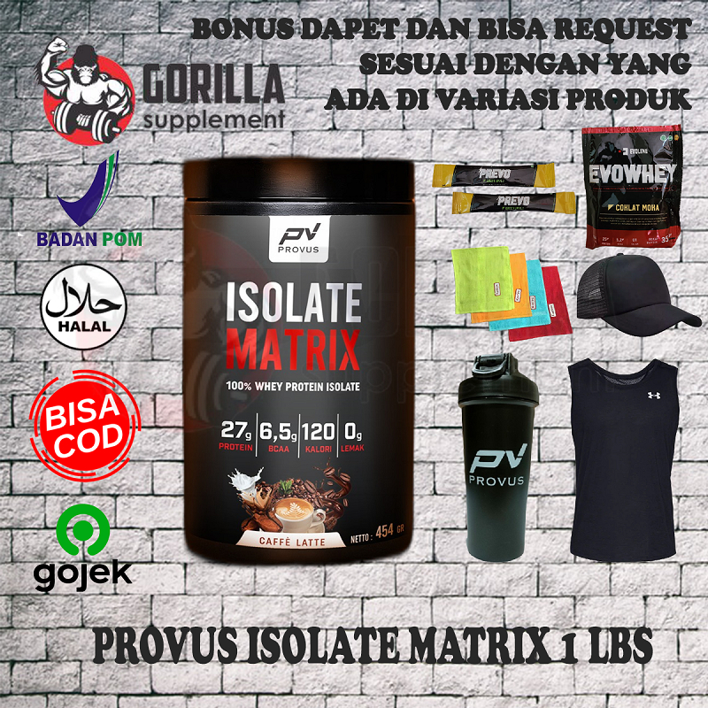 Jual PV PROVUS Whey Isolate Matrix 1lbs 1lb 15 serving Whey Protein ...