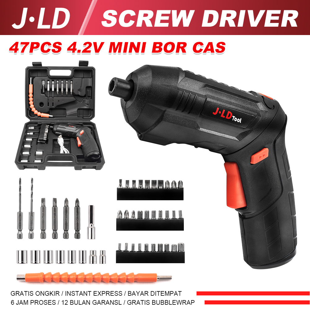 Jual JLD Mesin Bor Obeng Elektrik Cordless Screwdriver 4.2V Mesin Bor ...