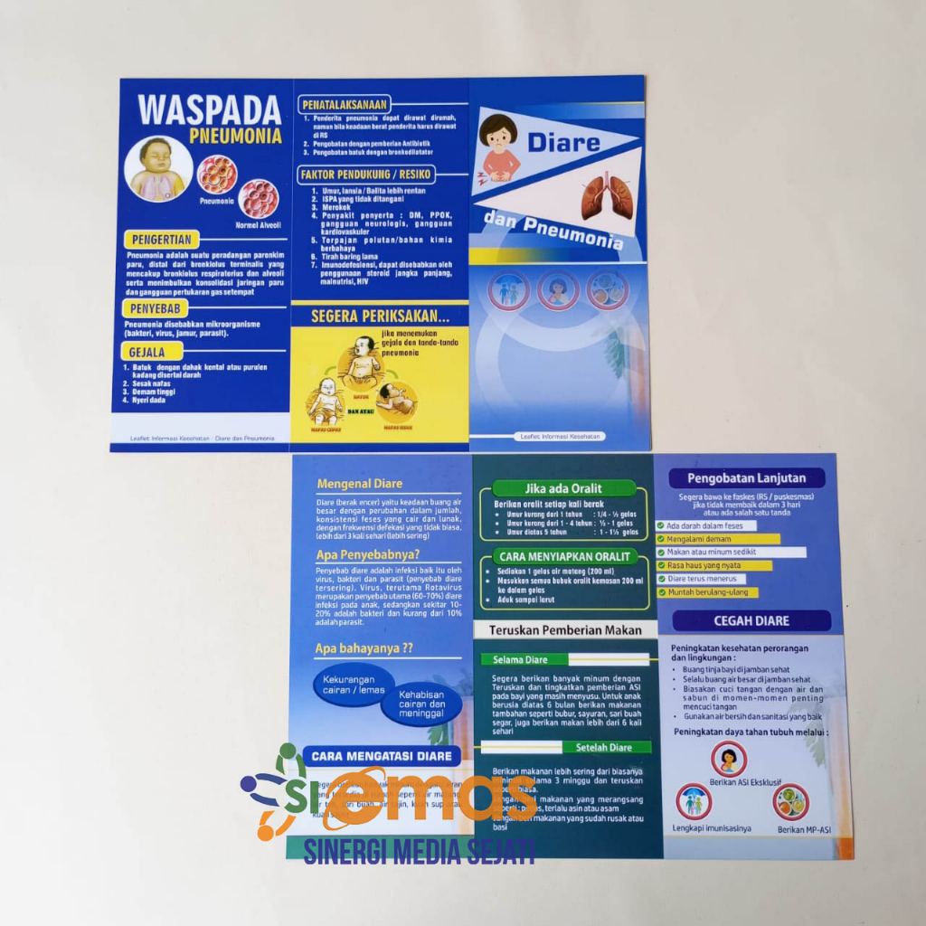 Jual Leaflet / Brosur Kesehatan | Leaflet Pneumonia dan Diare | Leaflet ...