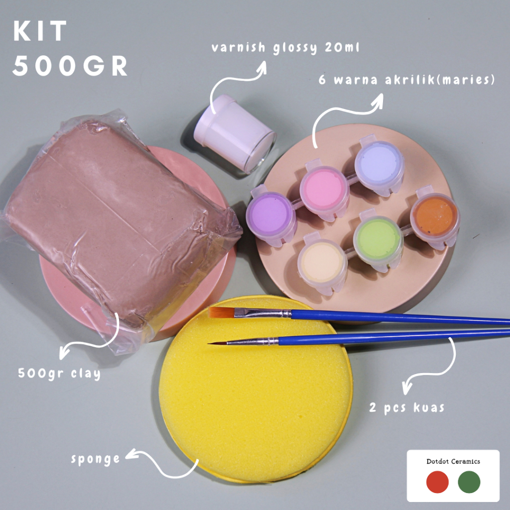 Jual Dotdot Ceramics Clay Kit 500gr Homekit Pottery Keramik Kerajinan ...