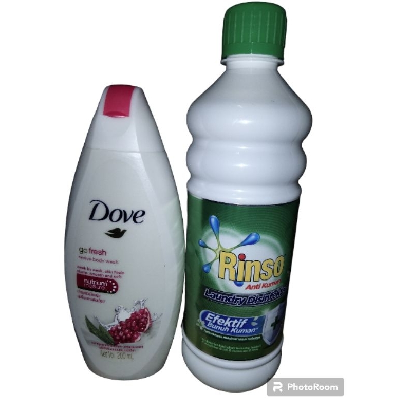Jual paket sabun Dove 200 ml botol dan rinso desinfektan 450 ml ...