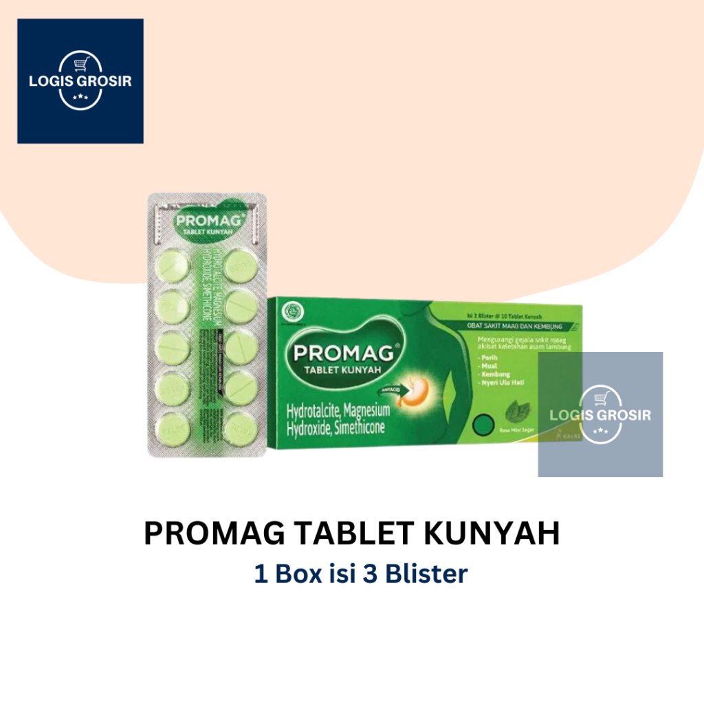 Jual Promag Tablet 1 Box Pak / 3 Strip / 30 Tablet / Obat Maag Asam ...