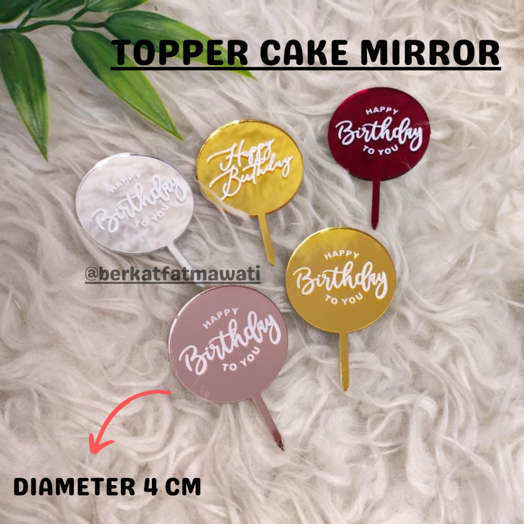 Jual TOPPER CAKE HBD MIRROR KECIL / TOPPER KUE HBD / PCS | Shopee Indonesia
