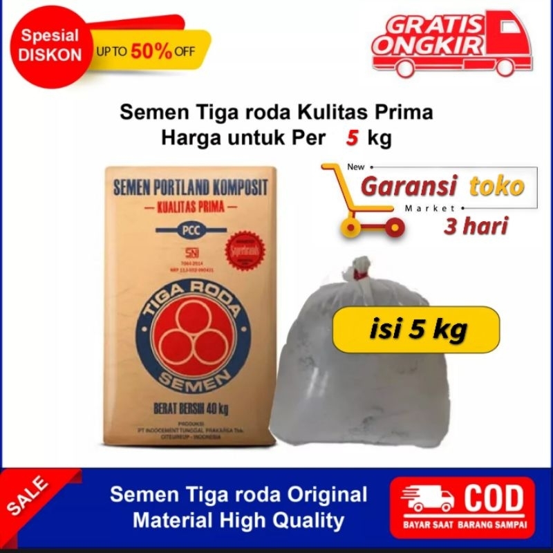 Jual semen kiloan tiga roda / semen eceran harga 5 kg murah | Shopee ...